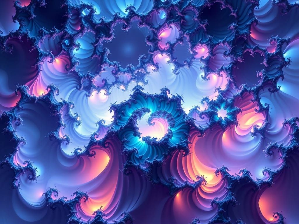 A mesmerizing cosmic fractal landscape built upon the principles of ...