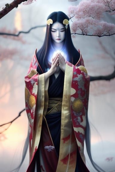 Amaterasu Ōmikami - Japanese Sun Goddess : r/nightcafe