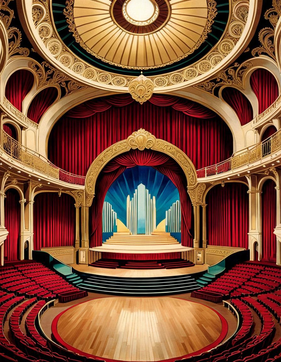 Art deco Opera House poster - AI Generated Artwork - NightCafe Creator