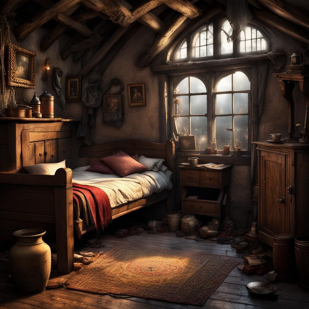 Medieval Cottage Room - AI Generated Artwork - NightCafe Creator
