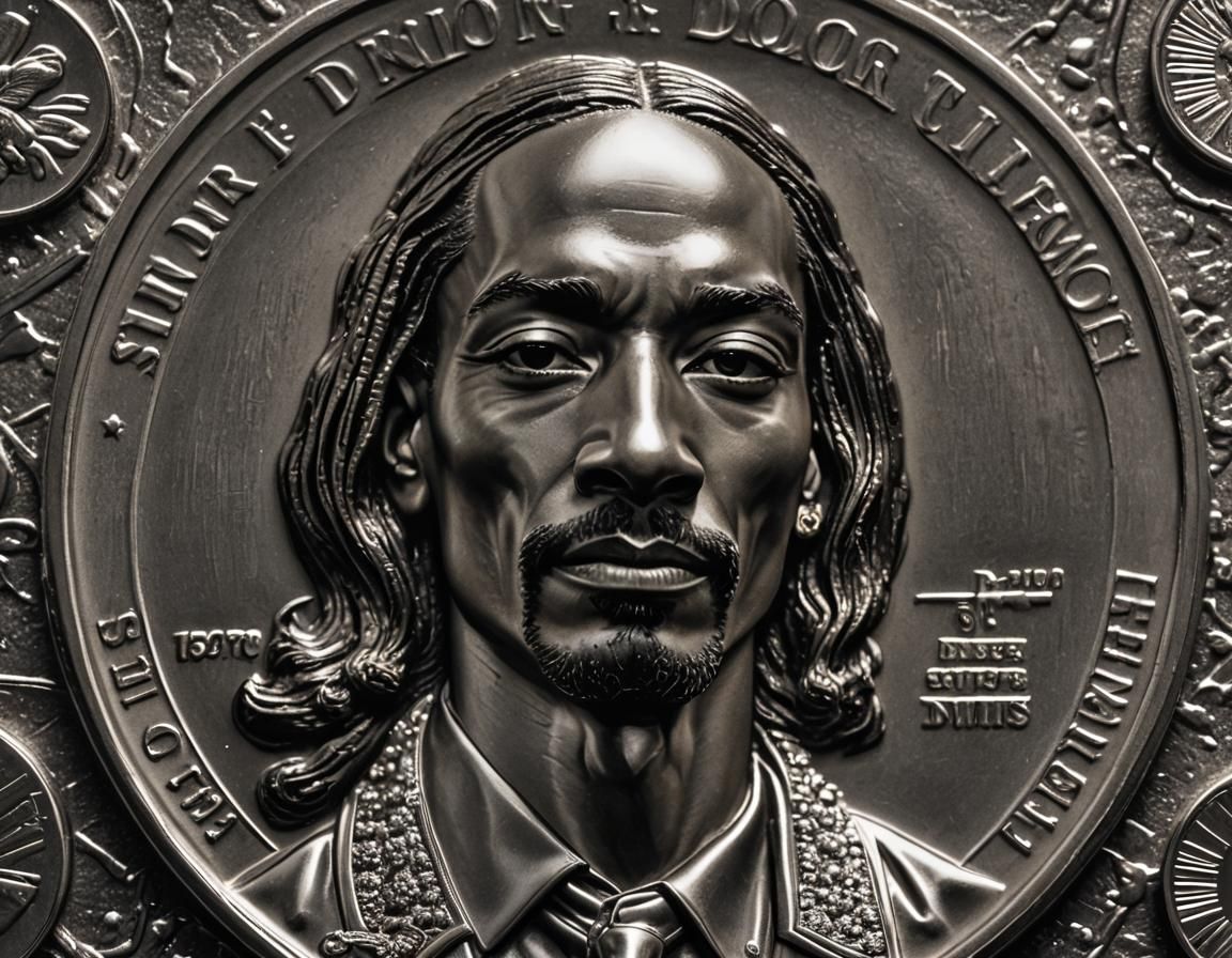 Snoop Dogg in Hyperrealistic Coin Portrait - AI Art