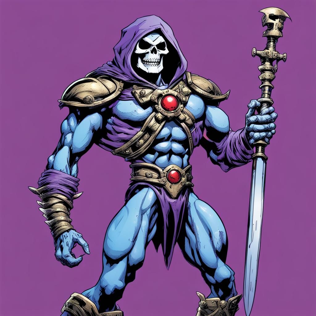 skeletor in the style of Jim Lee - AI Generated Artwork - NightCafe Creator