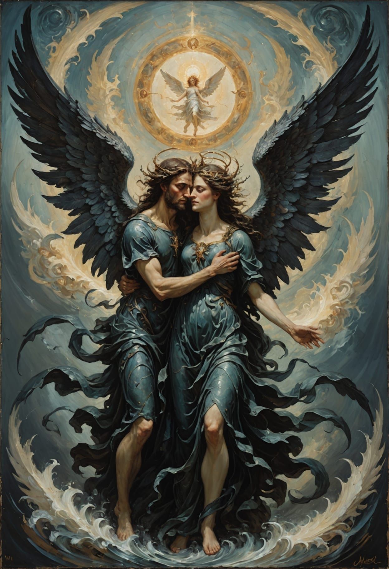 Angel and demon conjoined - Angel and demon conjoined