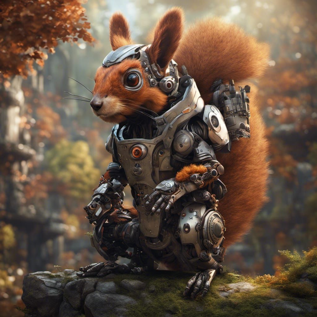 Cyborg Squirrel - AI Generated Artwork - NightCafe Creator