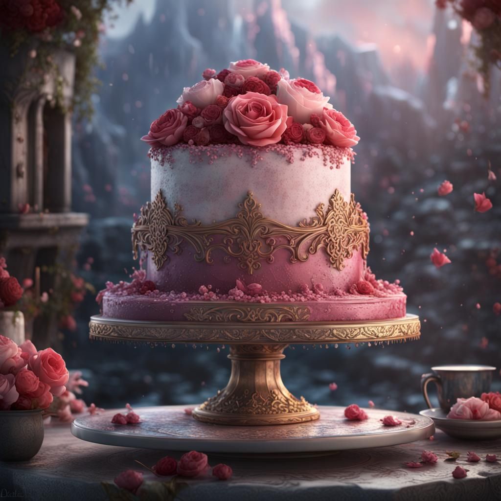 cake deigne une pièce de 20 cm de diamètre, de Elsa rose - AI Generated ...