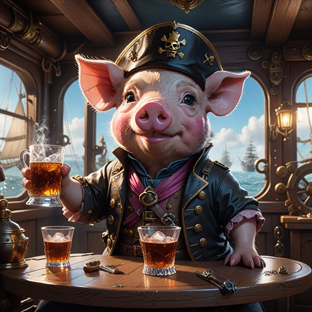 🖼️ Portrait of Captain Swine McPiglette, founder of SWINEFORD 200 years ...