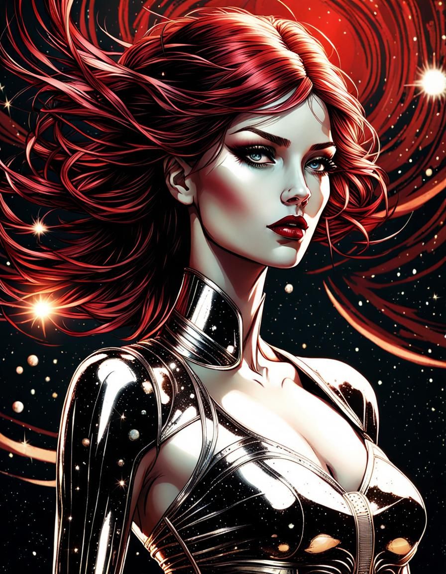 pretty heavy metal goddess - AI Generated Artwork - NightCafe Creator