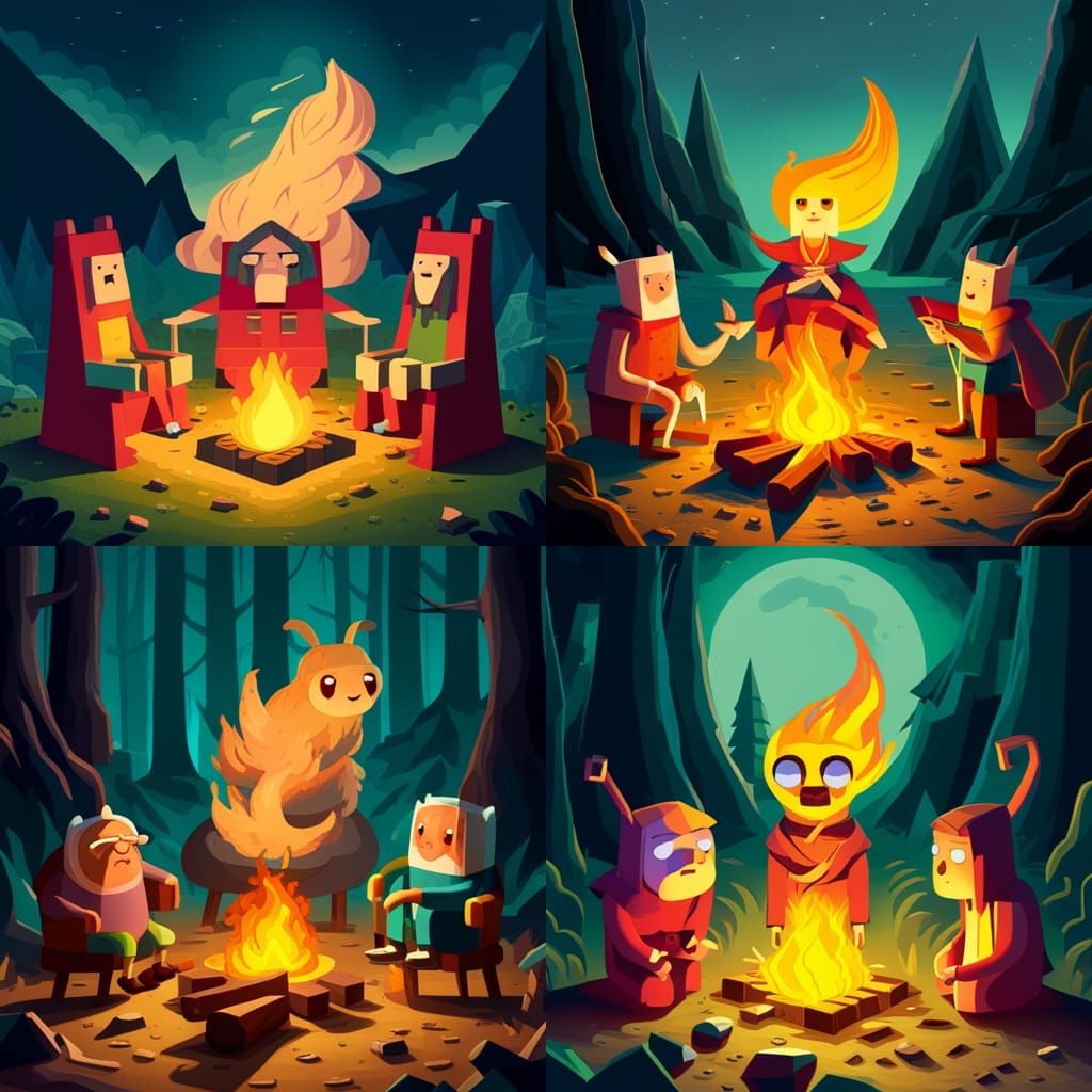 Adventure time campfire by Greg Rutkowski #film 8k resolution stock ...