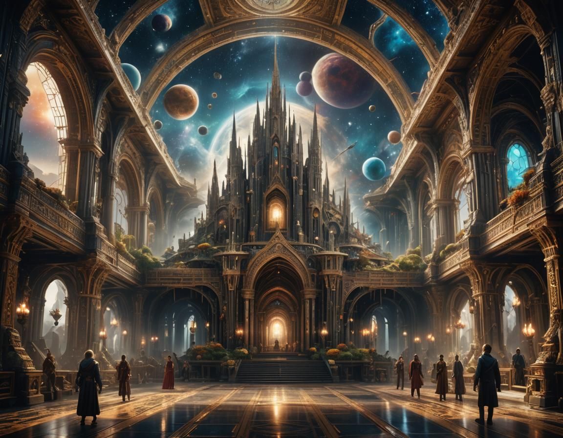 The Cosmic Hall - AI Generated Artwork - NightCafe Creator