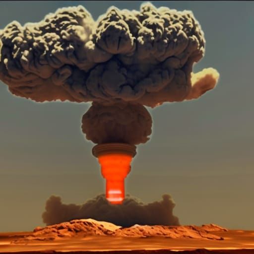Nuclear bomb explosion on mars - AI Generated Artwork - NightCafe Creator