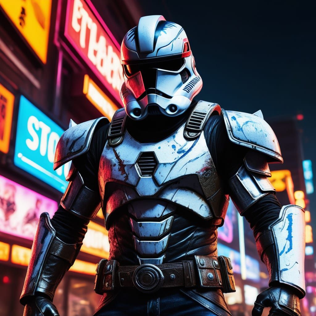 Punk power ranger with a stormtrooper vibe.