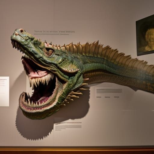 a once formidable scaly monster, now taxidermied and on display in a ...
