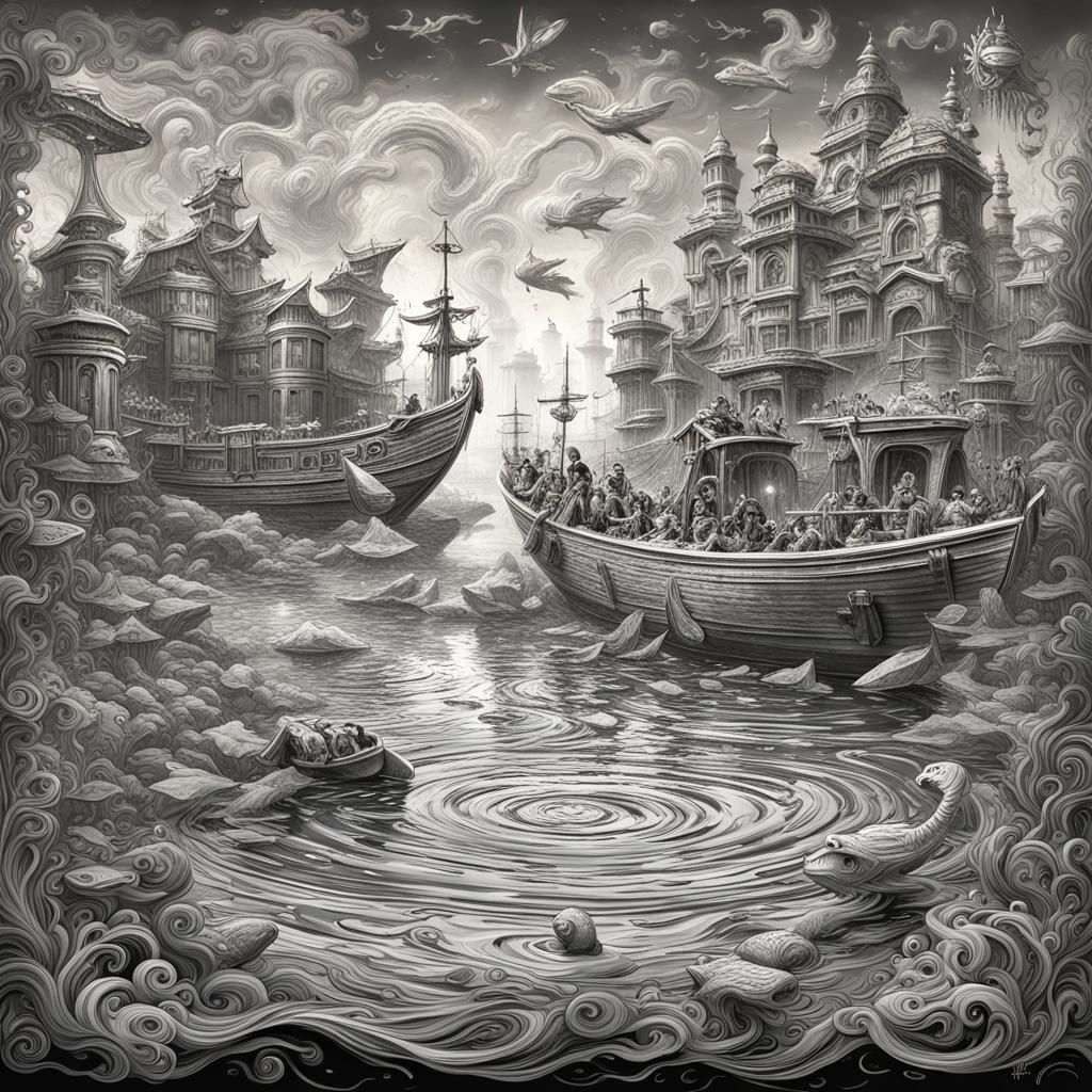 an elaborate monochrome invitation poster that makes the ubiquitous ...