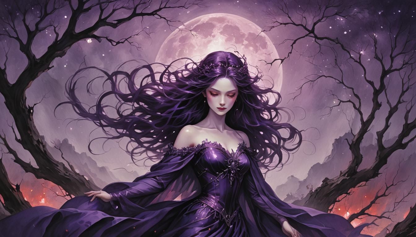 A lady in purple - AI Generated Artwork - NightCafe Creator