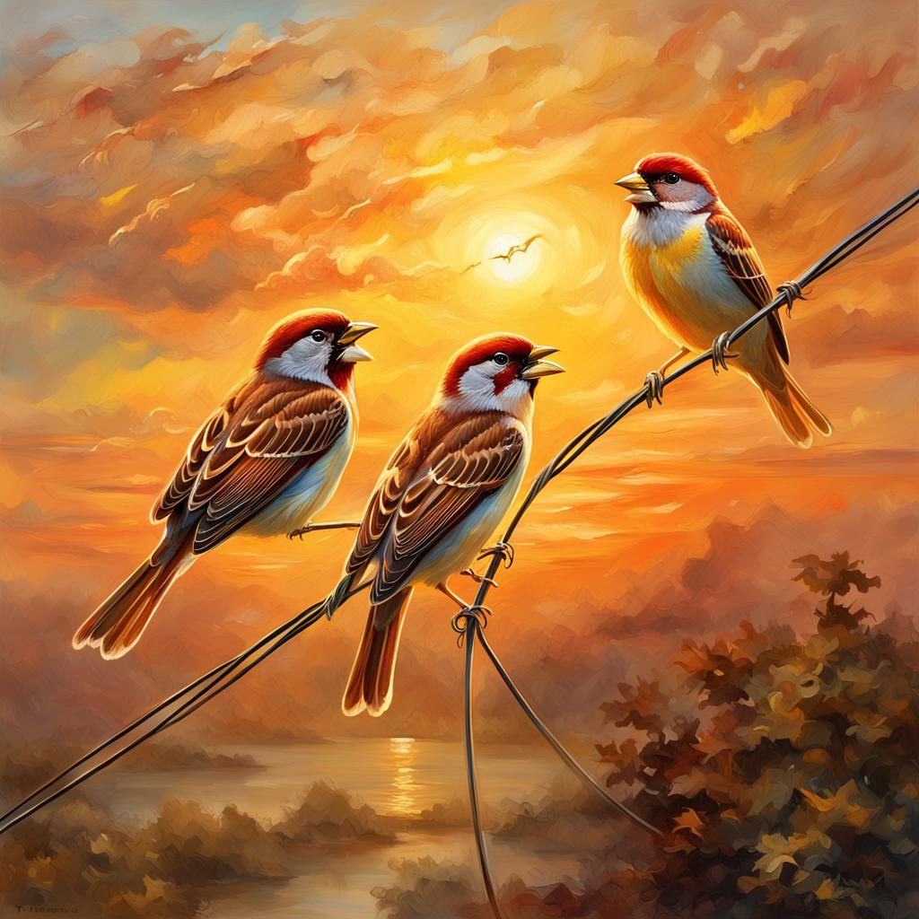 The sparrows song to the rising sun #2 - AI Generated Artwork ...