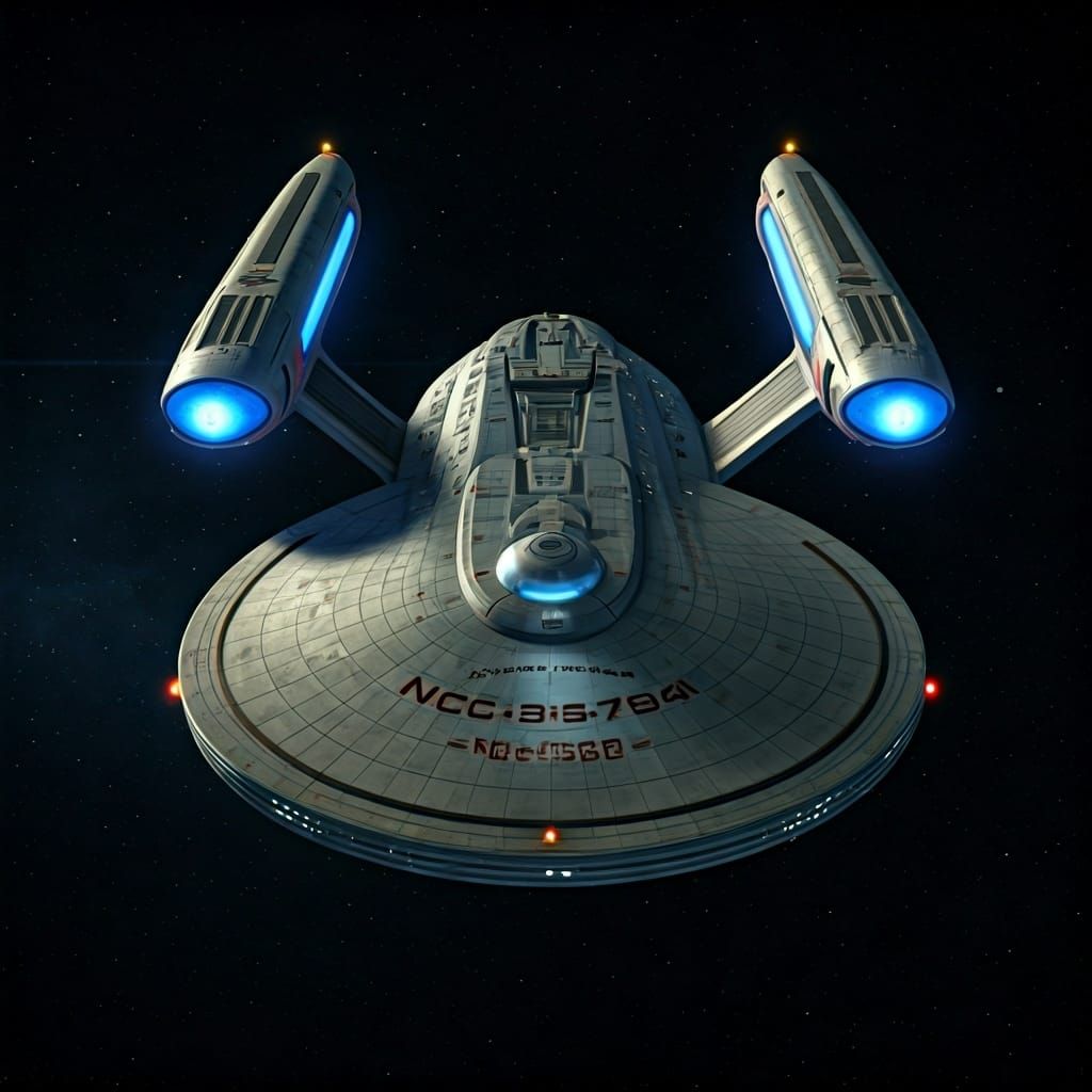 Star Trek Amazing Class Starship in Space - AI Art