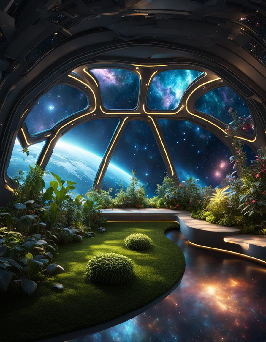 Spaceship garden - AI Generated Artwork - NightCafe Creator