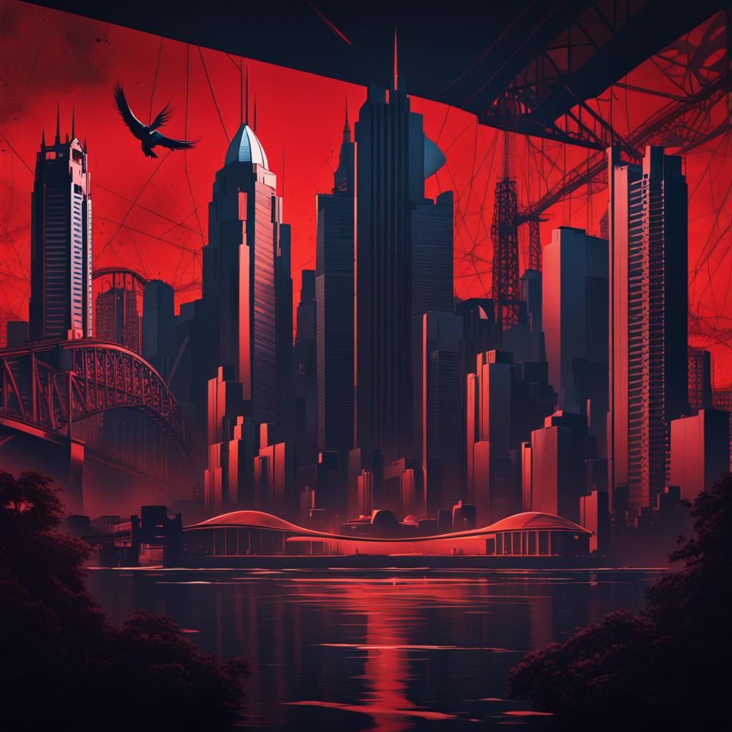 Modern constructivist art style. Sinister Sydney. - AI Generated ...