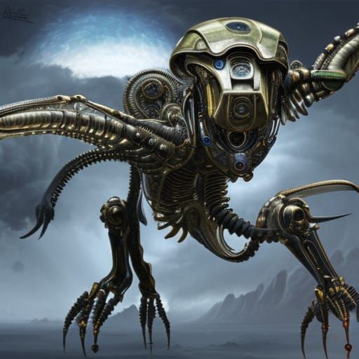 Alien Mechanical Biotic creature 9 - AI Generated Artwork - NightCafe ...