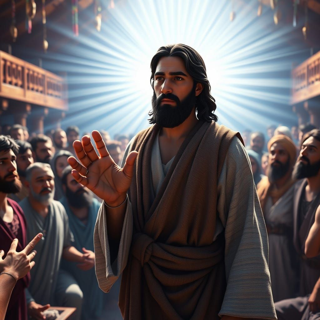 Jesús en la sinagoga; y había allí un hombre que tenía seca una mano.