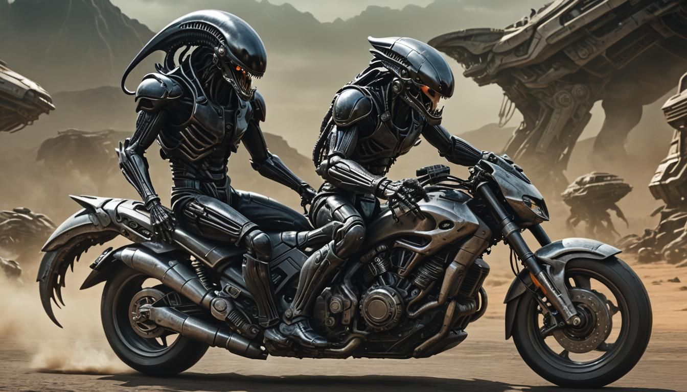 Xenomorph Rider (3) - AI Generated Artwork - NightCafe Creator