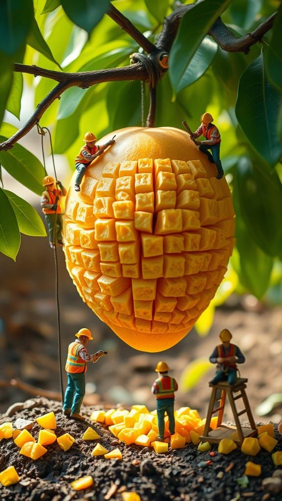 Hyper-Realistic Miniature Scene of Tiny Constructi... - AI Art