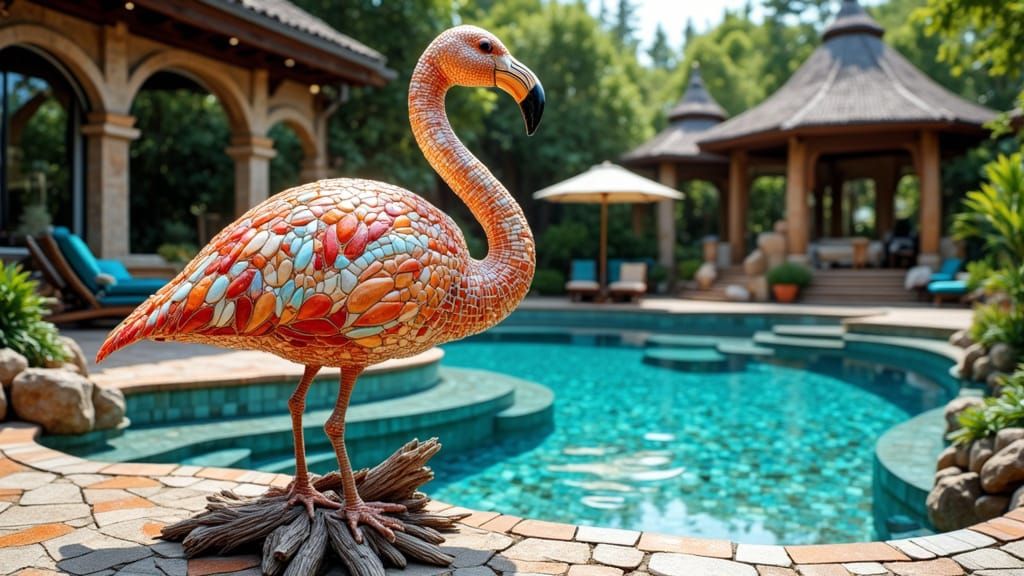 Art Project: A flamingo sculpture - Seashell Flamingo Sculpt...