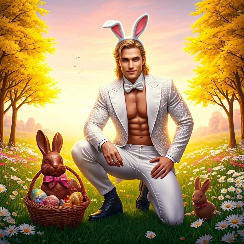 Brian In His Bunny White Shirtless Tuxedo Suit With His Easter Basket ...