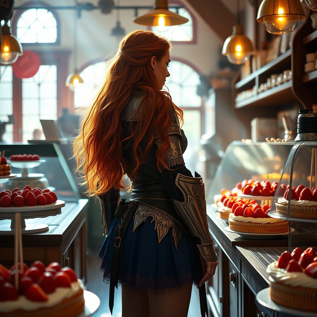 Erza Scarlet in real world bakery - Epic Fantasy Warrior in ...