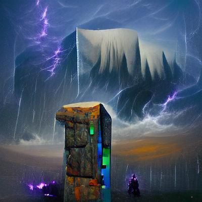 Fantasy monolith in storm - AI Generated Artwork - NightCafe Creator