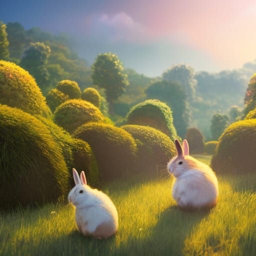 Chubby Bunnies - AI Generated Artwork - NightCafe Creator