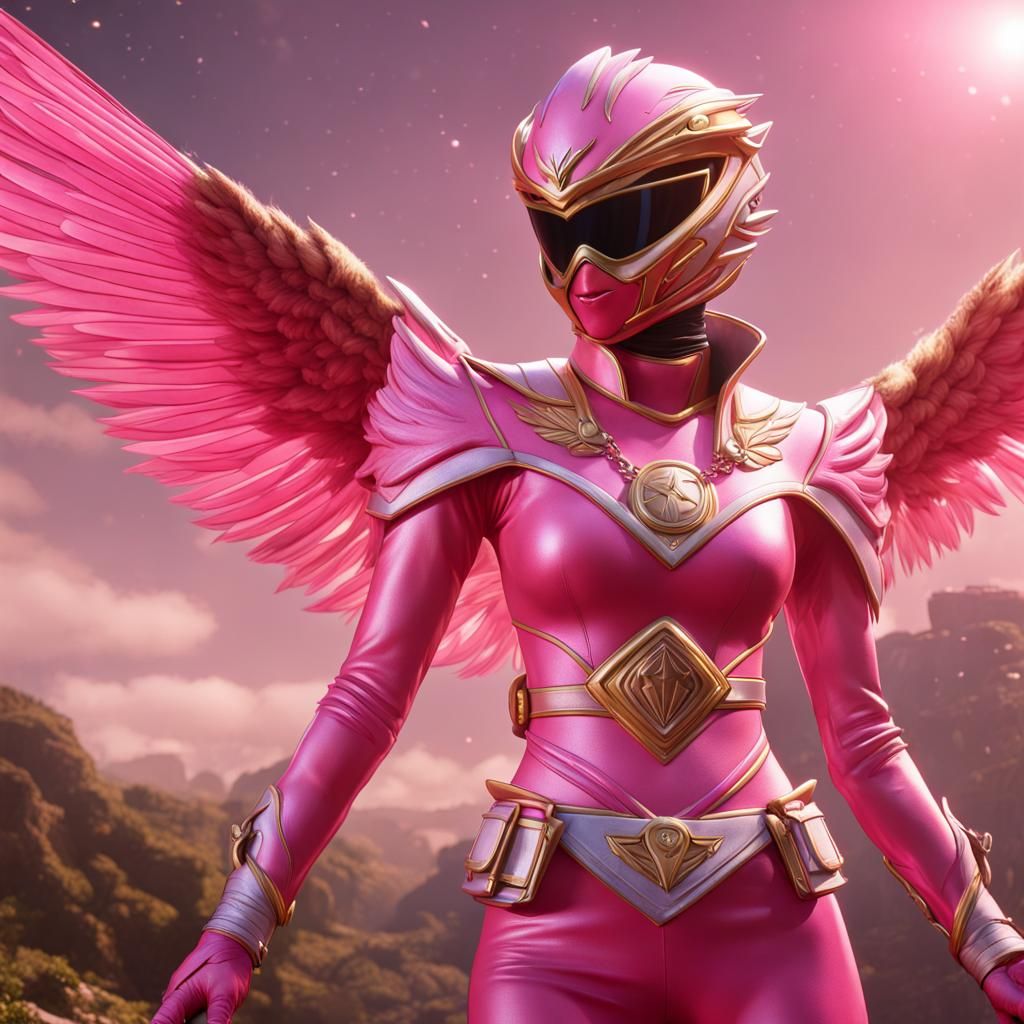 sailor star healer as the pink finch bird power ranger 1958 - AI ...