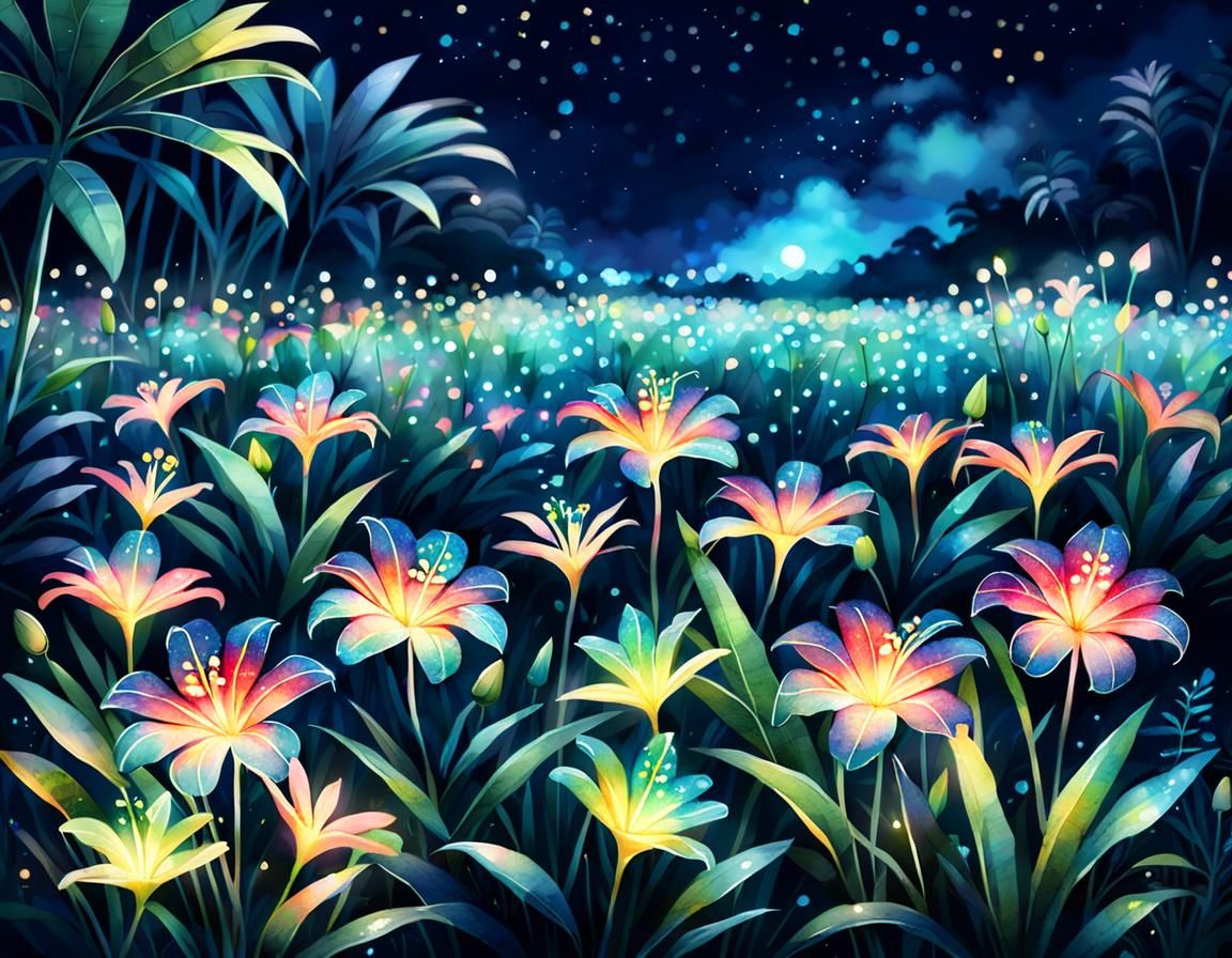 Nightflowers V2 - AI Generated Artwork - NightCafe Creator