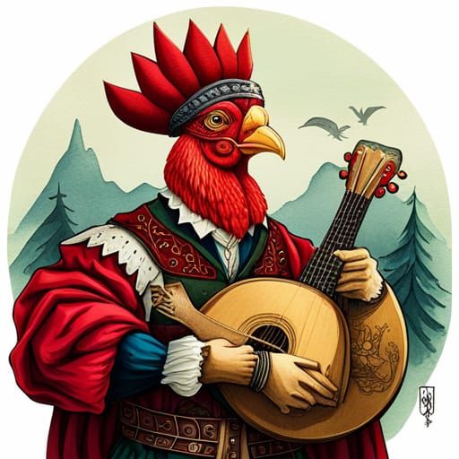 Bard rooster - AI Generated Artwork - NightCafe Creator
