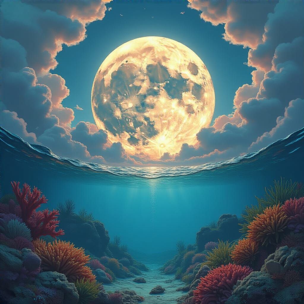 Now Presenting: The Full Moon! - Harvest Moon Over Coral Ree...