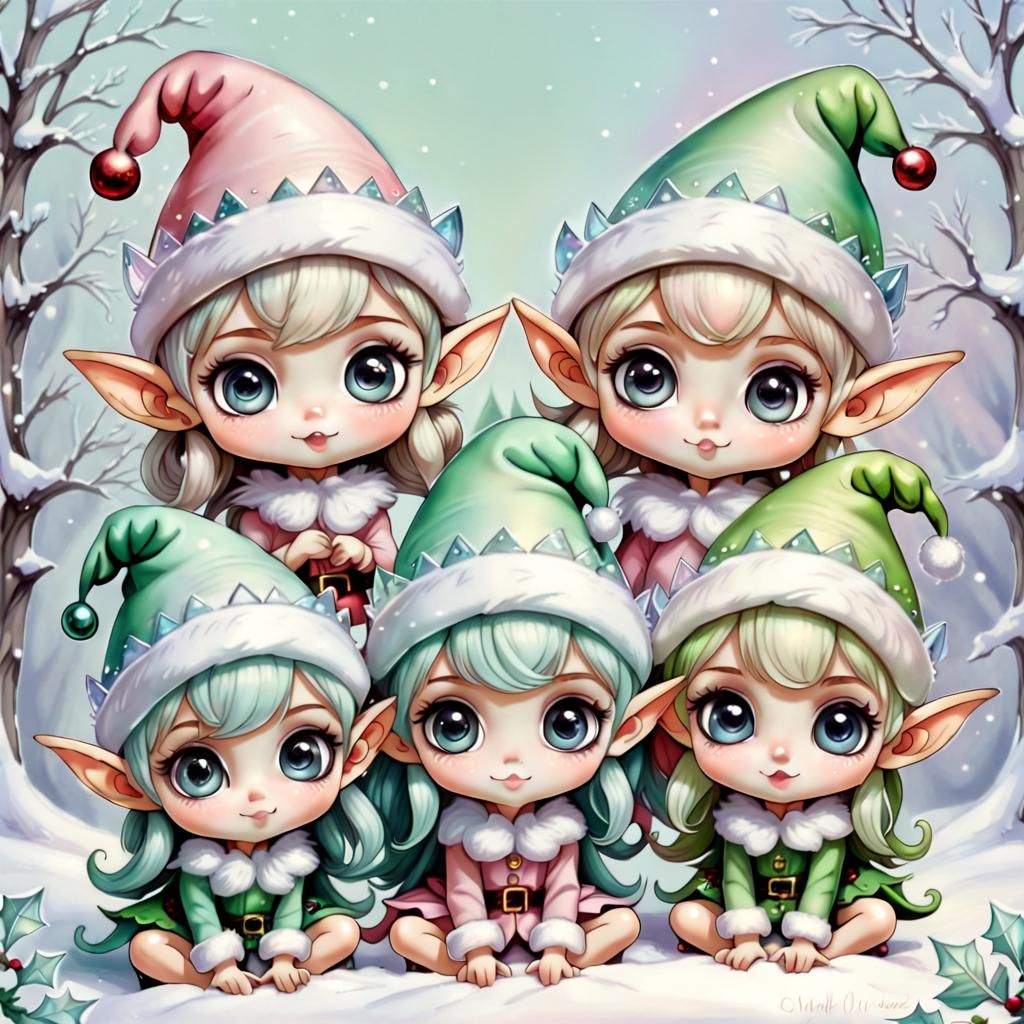 chibi elves / Blue Pencil XL - AI Generated Artwork - NightCafe Creator