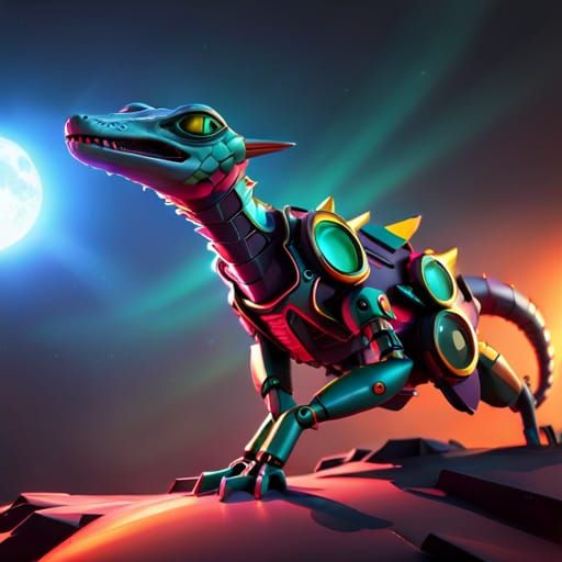Lizard Mecha - AI Generated Artwork - NightCafe Creator