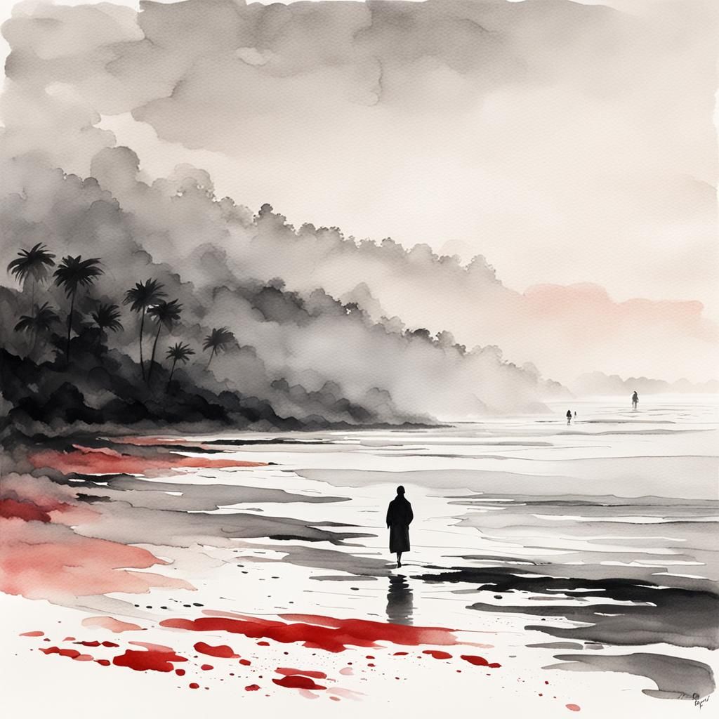 Beach at dawn - AI Generated Artwork - NightCafe Creator