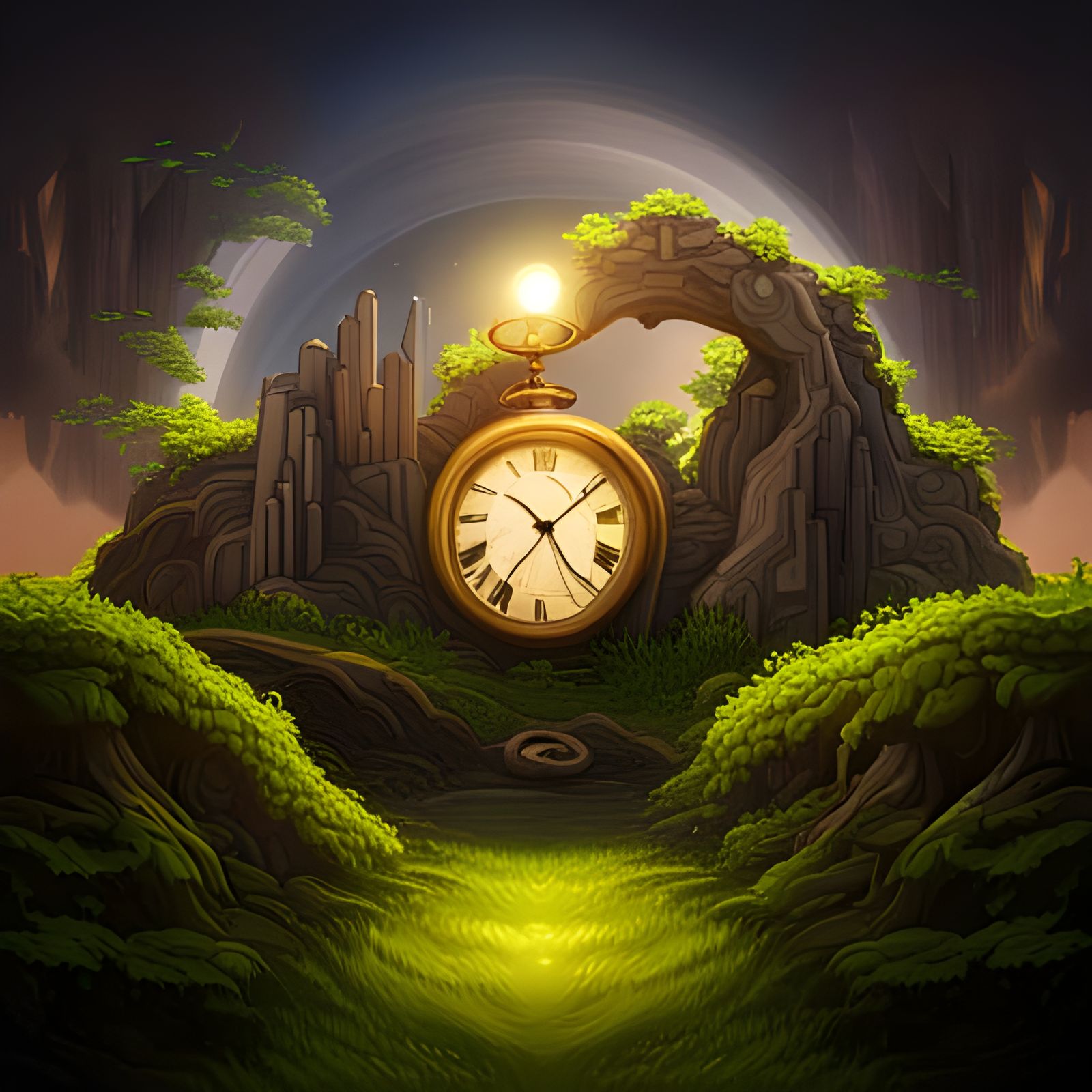 The clock in the middle of Forrest - AI Generated Artwork - NightCafe ...