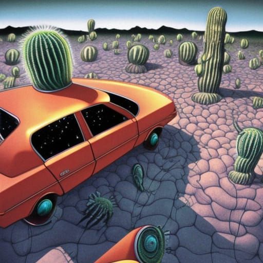 cactus-casting-shadow-over-crashed-Buick Cacti-menacing-wrecked-Buick ...