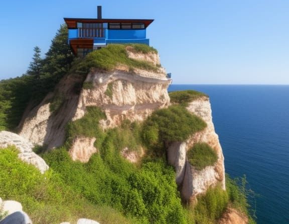 My blue house - AI Generated Artwork - NightCafe Creator