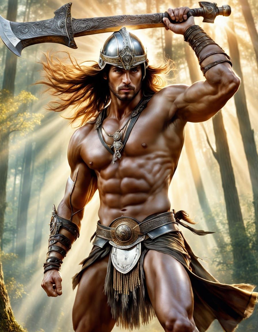 Visigoth warrior in the Forest Approaching Rome