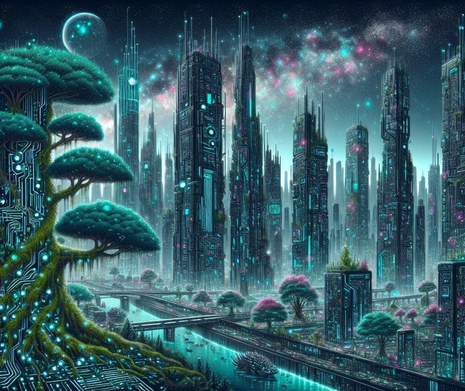 Biopunk sci-fi city - AI Generated Artwork - NightCafe Creator