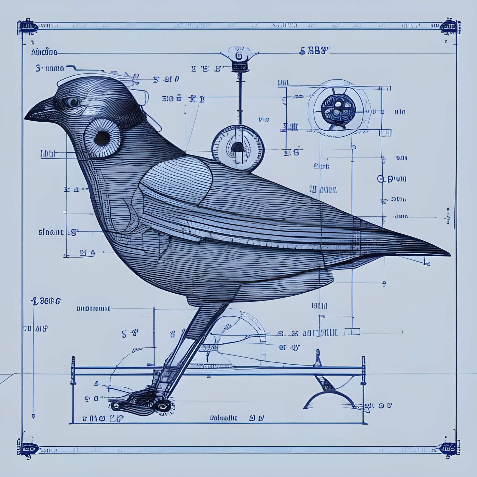 Bird Blueprint - Daily challenge #233 - NightCafe