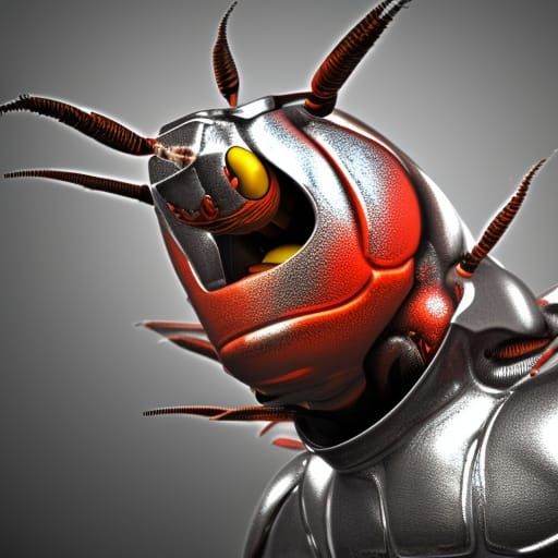 a silver cockroach human soldier computer - AI Generated Artwork ...