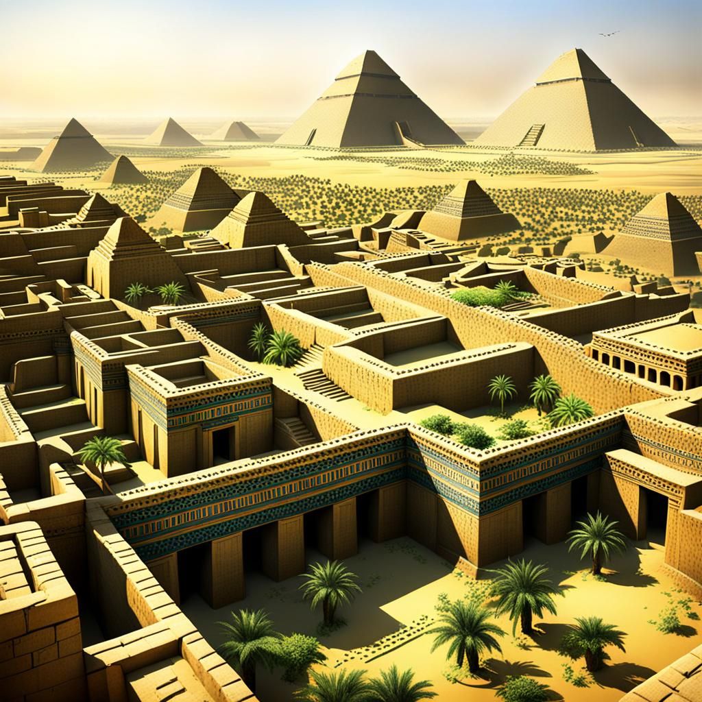 Prehistoric Babylon - AI Generated Artwork - NightCafe Creator