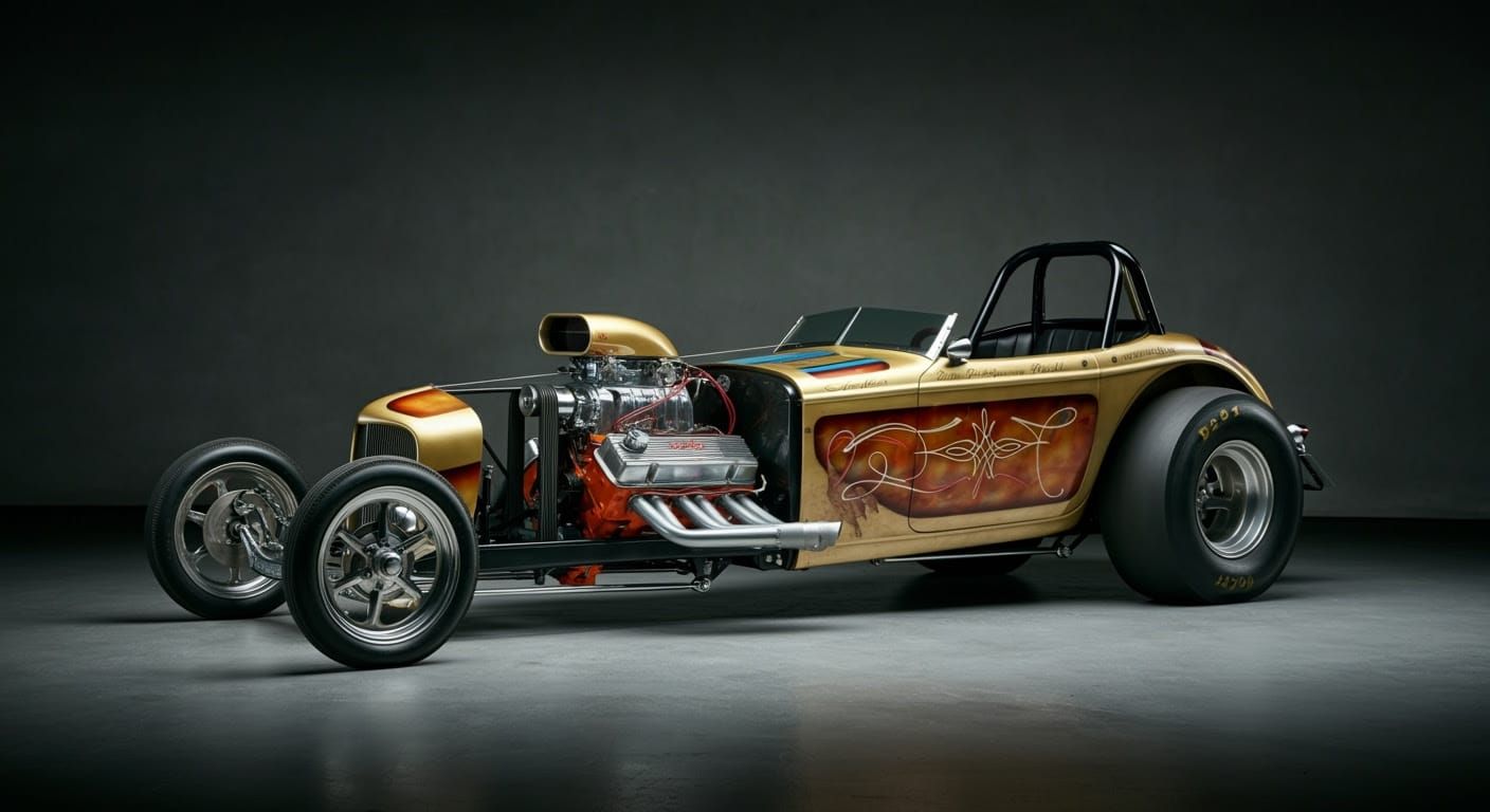 Classic Dragster with Futuristic Twist - AI Art