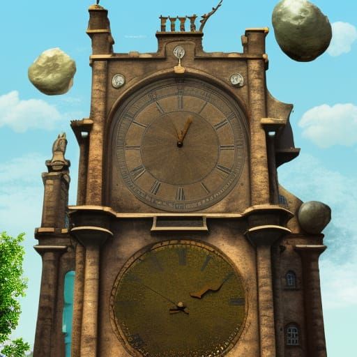 An ancient clock tower - AI Generated Artwork - NightCafe Creator