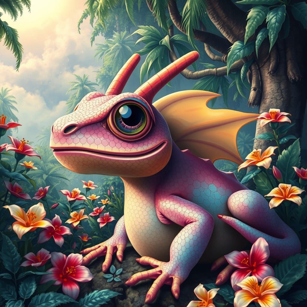 Rainbow Berry Monster Foo - Iridescent Jungle Dragon Frog in...