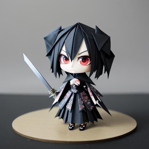 Chibi Origami Style Figurine With A Sword! - AI Generated Artwork ...